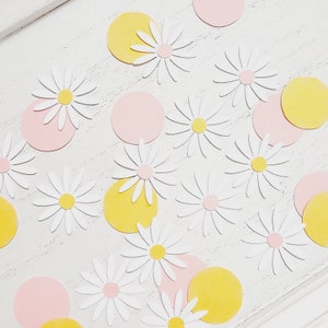 Daisy Theme Birthday Confetti, Daisy Decorations, Table Confetti, Retro ...