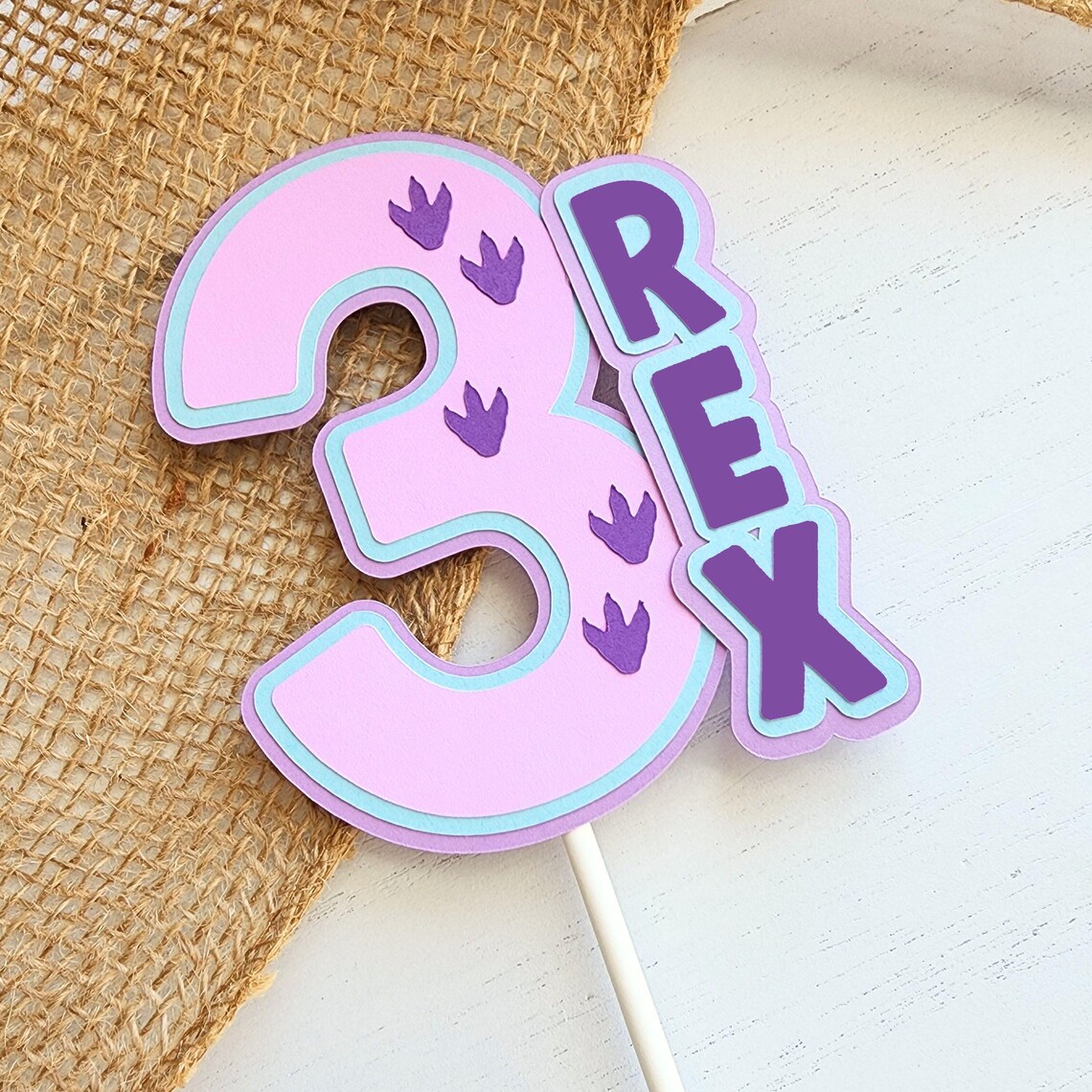 3 Rex Cake Topper Dinosaur Birthday Decoration - 3rd Birthday T-rex ...