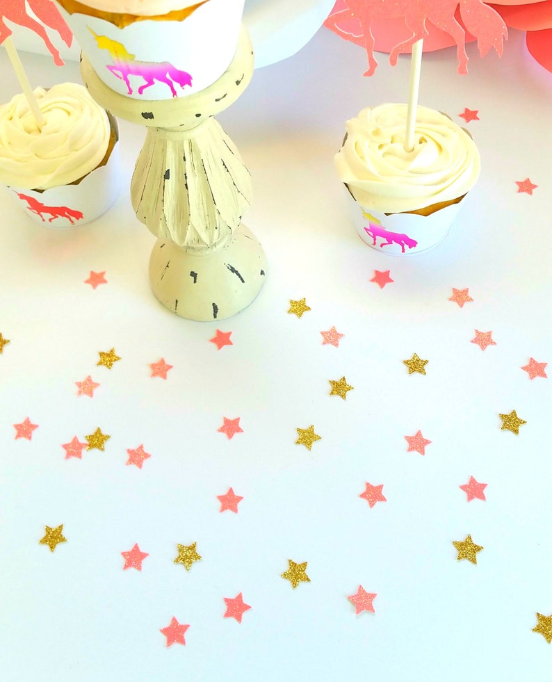 Pink and Gold Star Confetti Table Confetti Birthday - Etsy