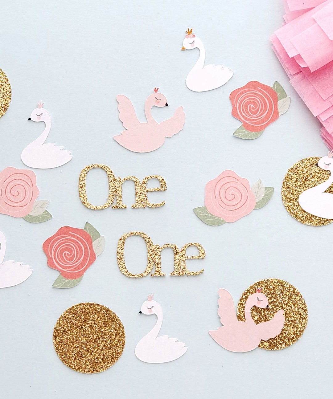 Swan First Birthday Party Confetti | Swan Princess Birthday Party | the ...
