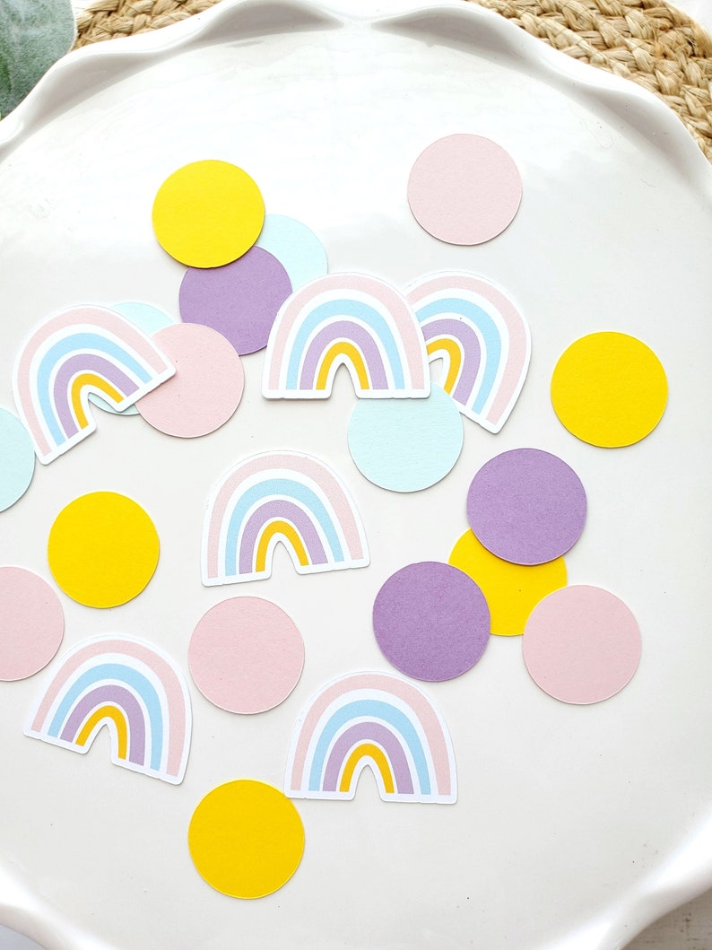 Pastel Rainbow Confetti Boho Rainbow Party Confetti Table | Etsy