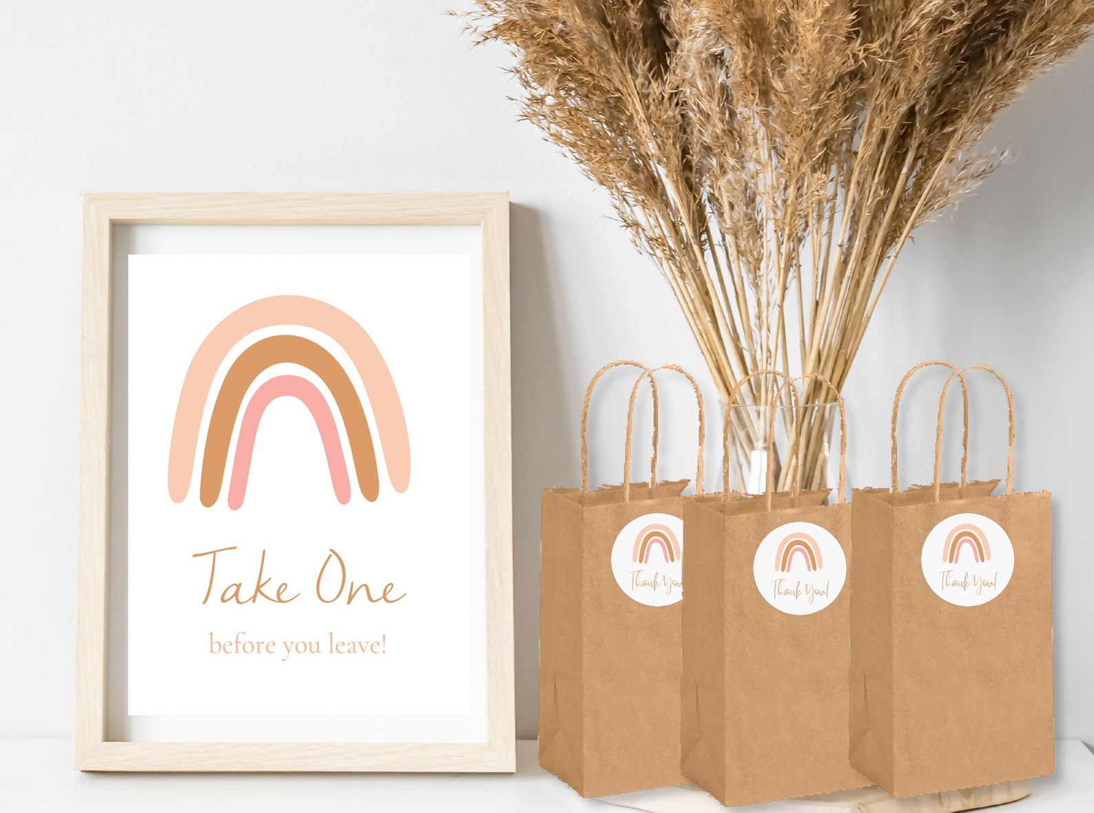 Printable Boho Pink Rainbow Favors Sign 8 X 10 Rainbow Party - Etsy