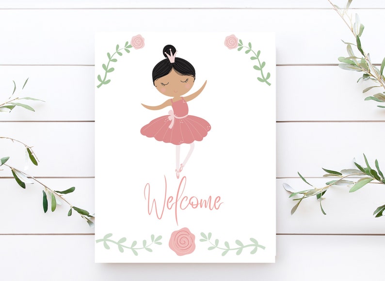 Ballerina Welcome Sign 8 X 10 Printable Sign Ballet - Etsy