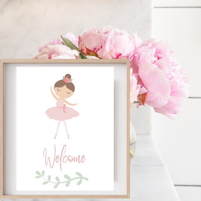 Ballerina Welcome Sign 8 X 10 Printable Sign Ballet - Etsy
