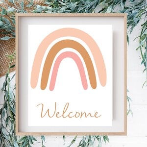 Printable Boho Pink Rainbow Welcome Sign 8 X 10 | Rainbow Party | Baby ...