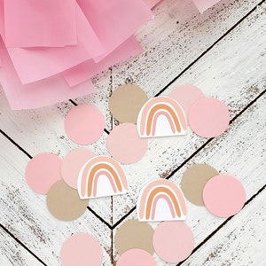 Pink Pastel Rainbow Confetti | Boho Pink Rainbow Party Confetti | Table ...