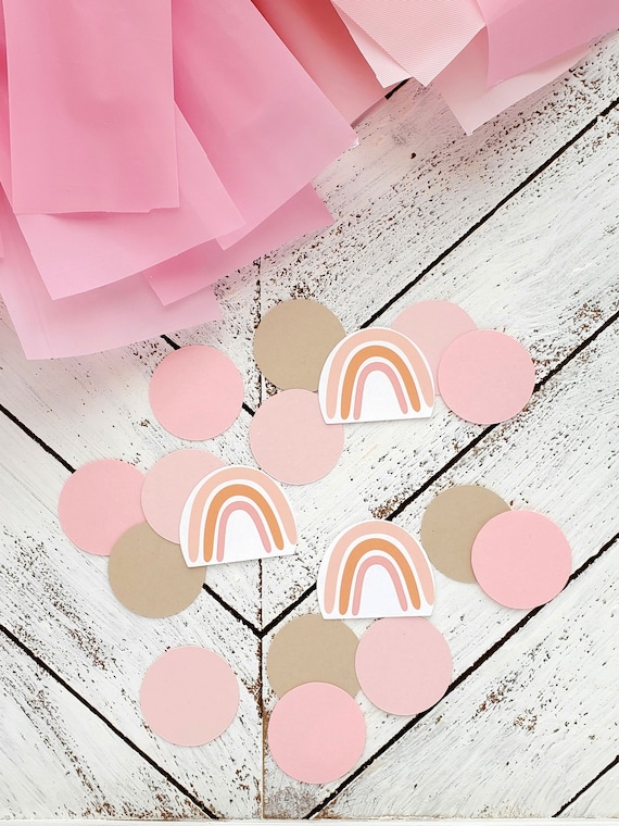 Pink Pastel Rainbow Confetti Boho Pink Rainbow Party | Etsy