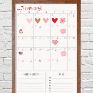 February Calendar Month Magnets | Custom Magnets for Whiteboards ...