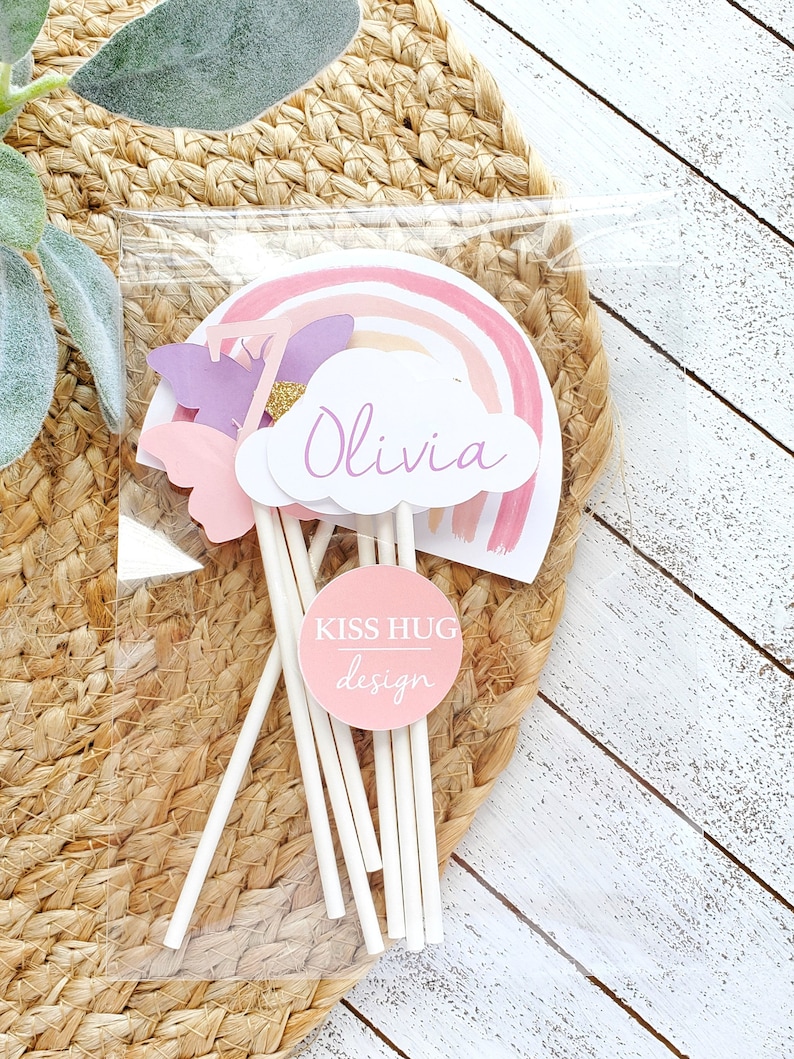 Personalized Pastels Rainbow and Butterflies 6 Piece - Etsy