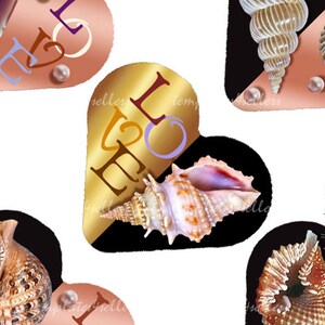 Digital Collage Sheet Love 1 Inch Heart Shape Images Original Printable ...