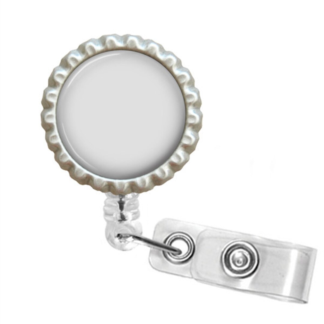 Digital Template for Clear Badge Reel With Flattened Silver Bottle Cap ...