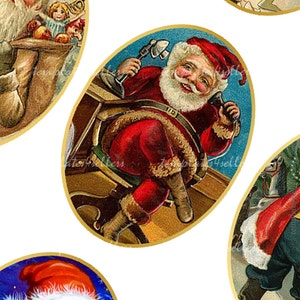 Digital Collage Sheet Vintage Santa Claus 30x40 Mm Oval Original Images ...