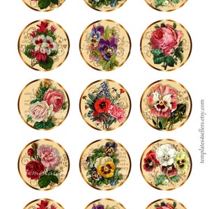 Digital Collage Sheet 1 Inch Round Images for Jewelry Making - Etsy