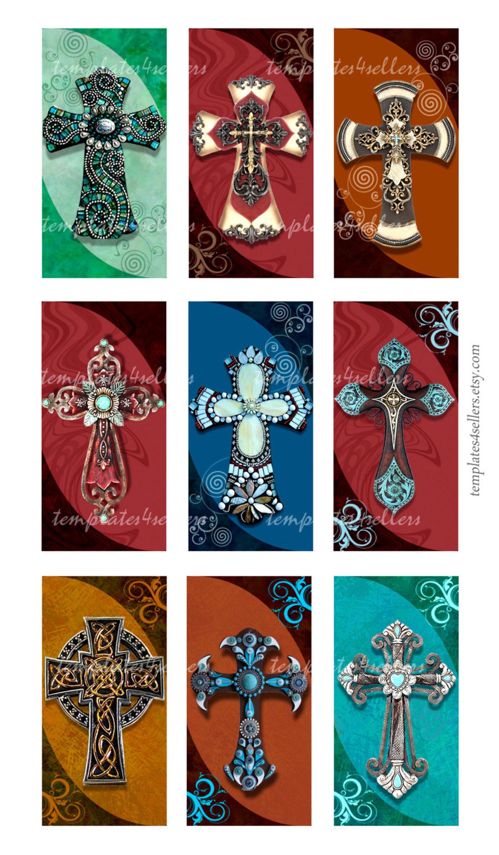 Celtic Cross Digital Collage Sheet 1x2 Inch Images Original - Etsy