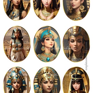 Digital Collage Sheet Beautiful Young Egypt Woman Cleopatra Pictures ...