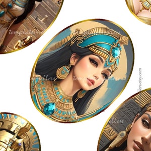 Digital Collage Sheet Beautiful Young Egypt Woman Cleopatra Pictures ...
