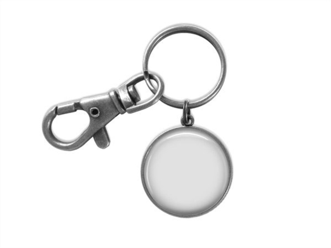 Digital Template for Antique Silver Key Chain With Silver Round Pendant ...