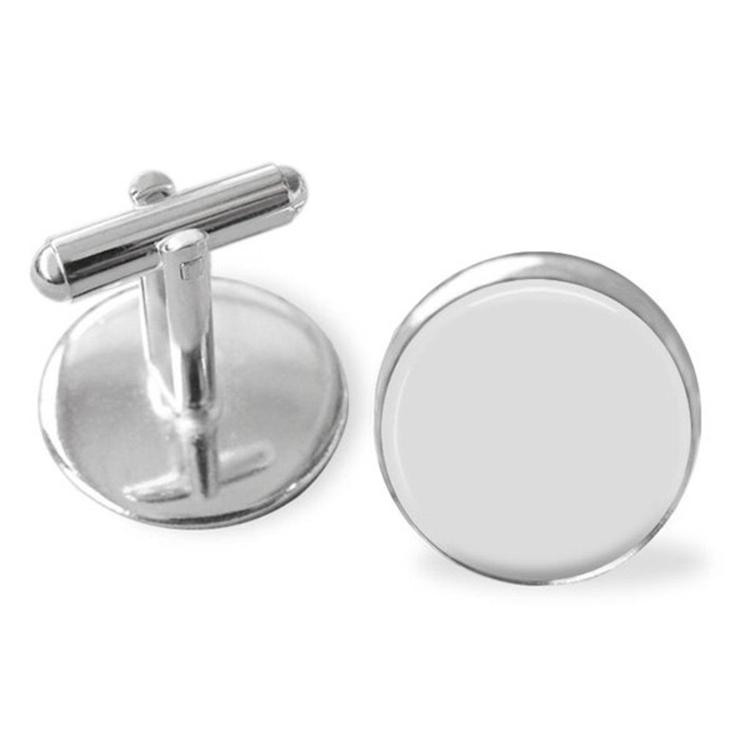 Personalized Cufflinks Digital Photo Template for Silver Round Settings ...