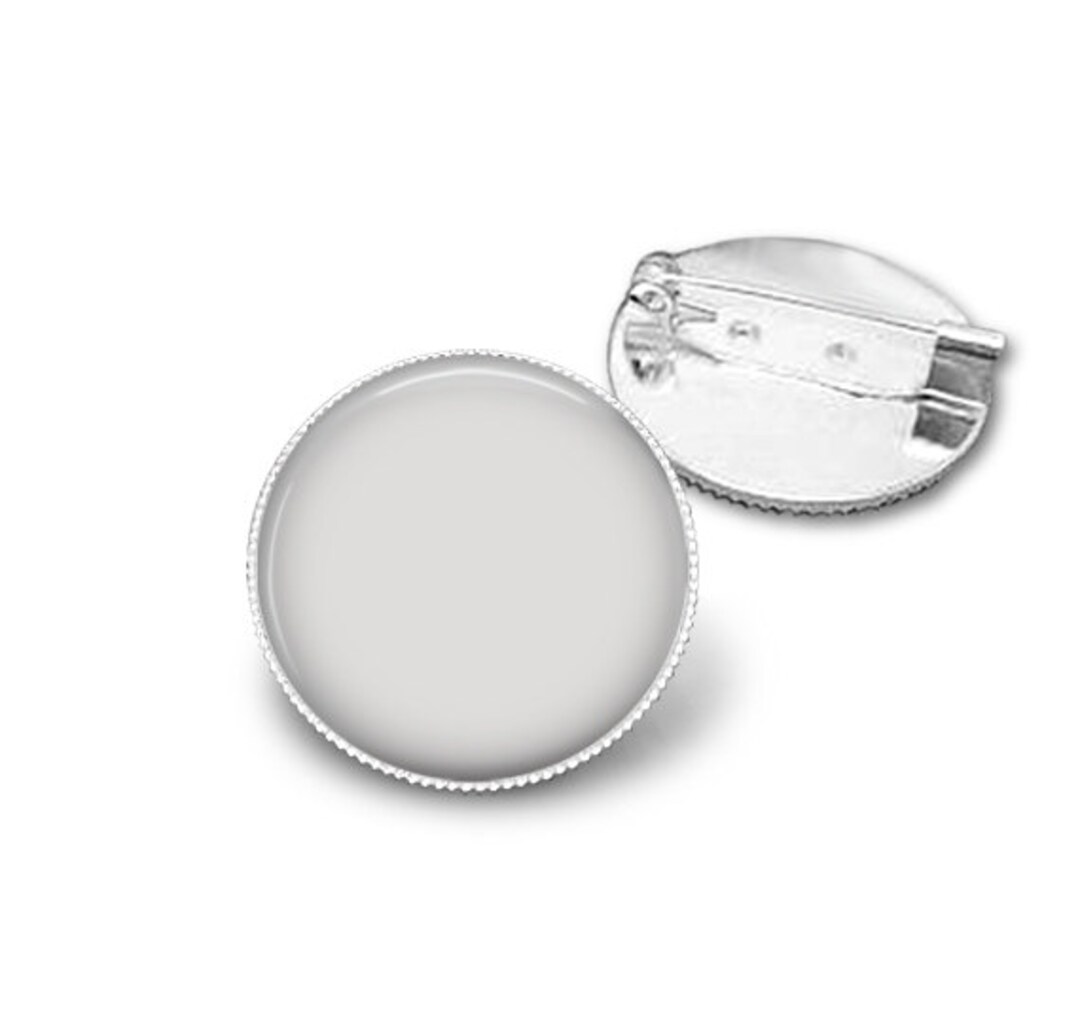 Digital Photo Template for Silver Brooch or Pin Back Button on White ...