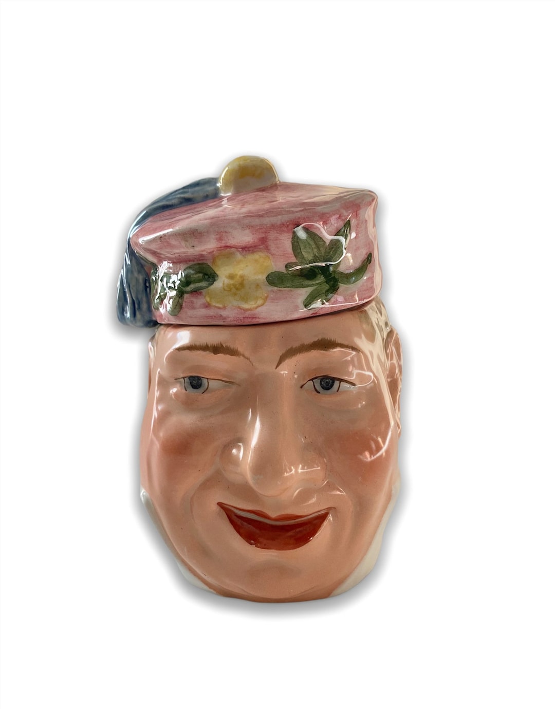 Antique Majolica Toby Figural Tobacco Jar "man With Pink Shriners Style ...