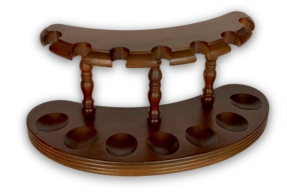 Vintage Pipe Stand Half Round Shape Holds 7 Smoking Bowls Pipe - Etsy