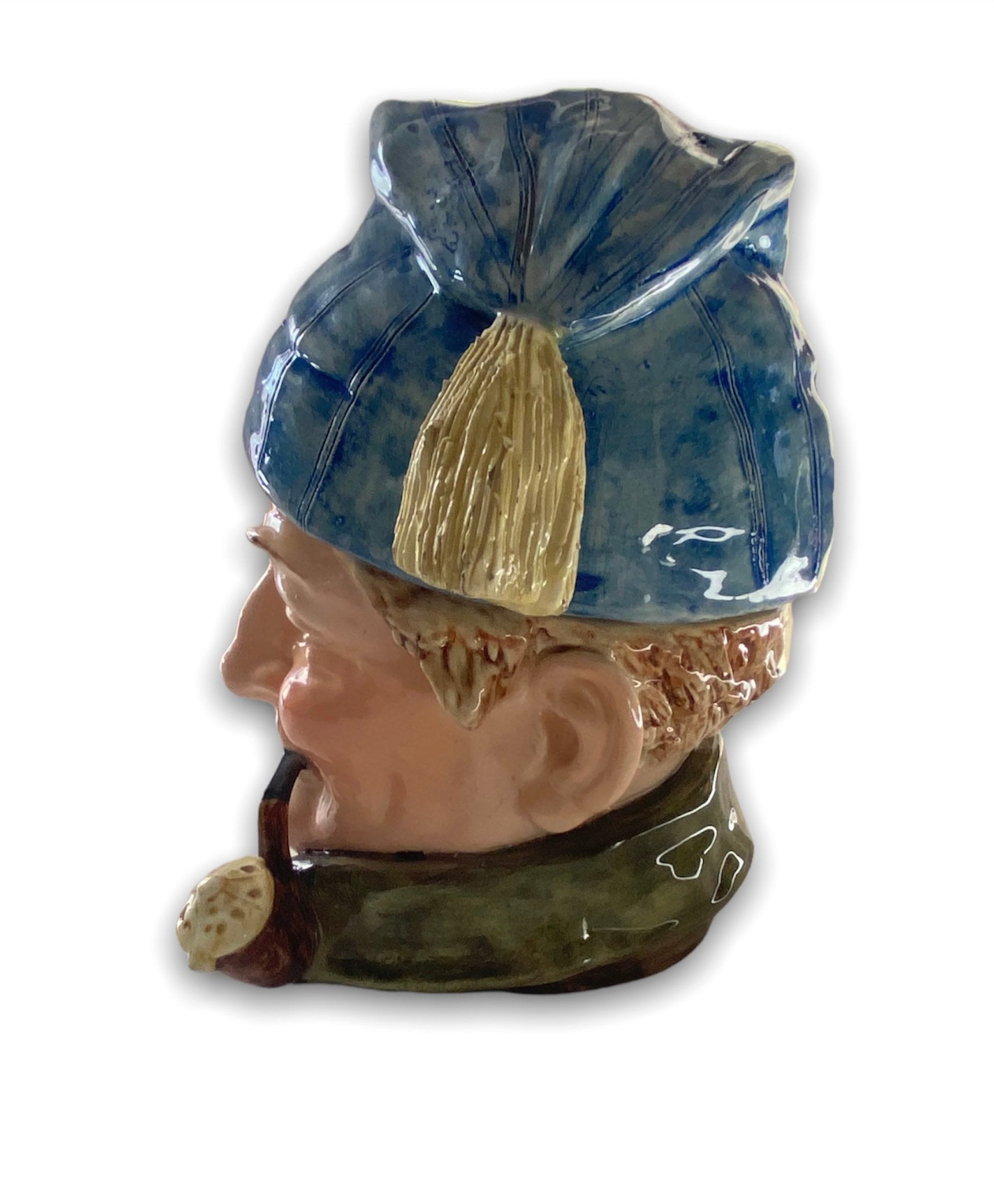 Antique Majolica Toby Figural Tobacco Jar man With Blue Knit Cap and ...