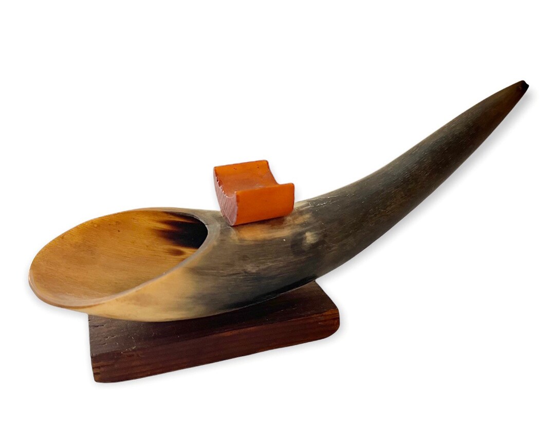 Vintage Steer Bull Cow Horn Pipe Cigar Holder Tobacco Western Decor ...