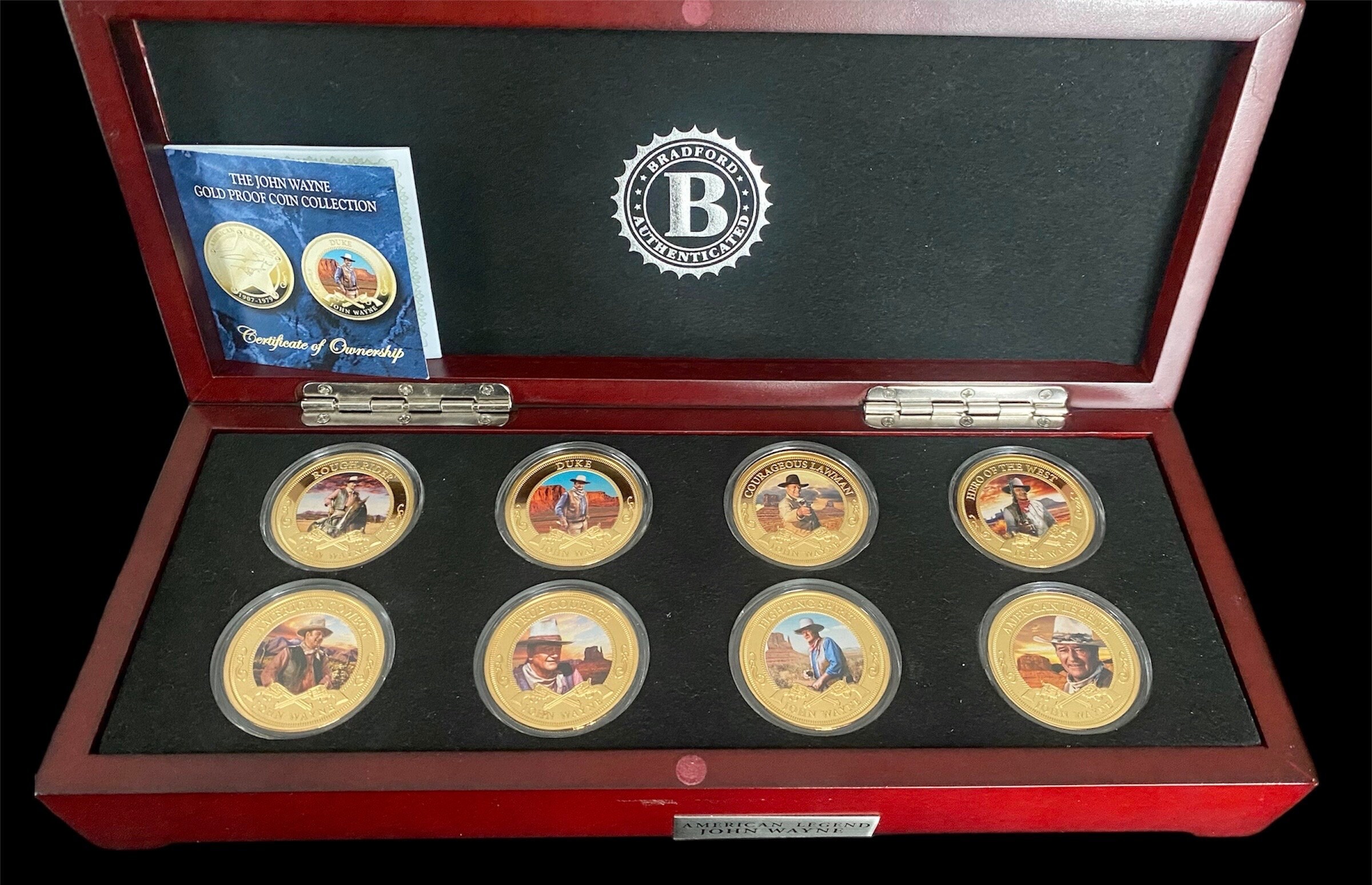 John Wayne Tribute Proof 24 Karat Gold-plated Coin Collection With ...