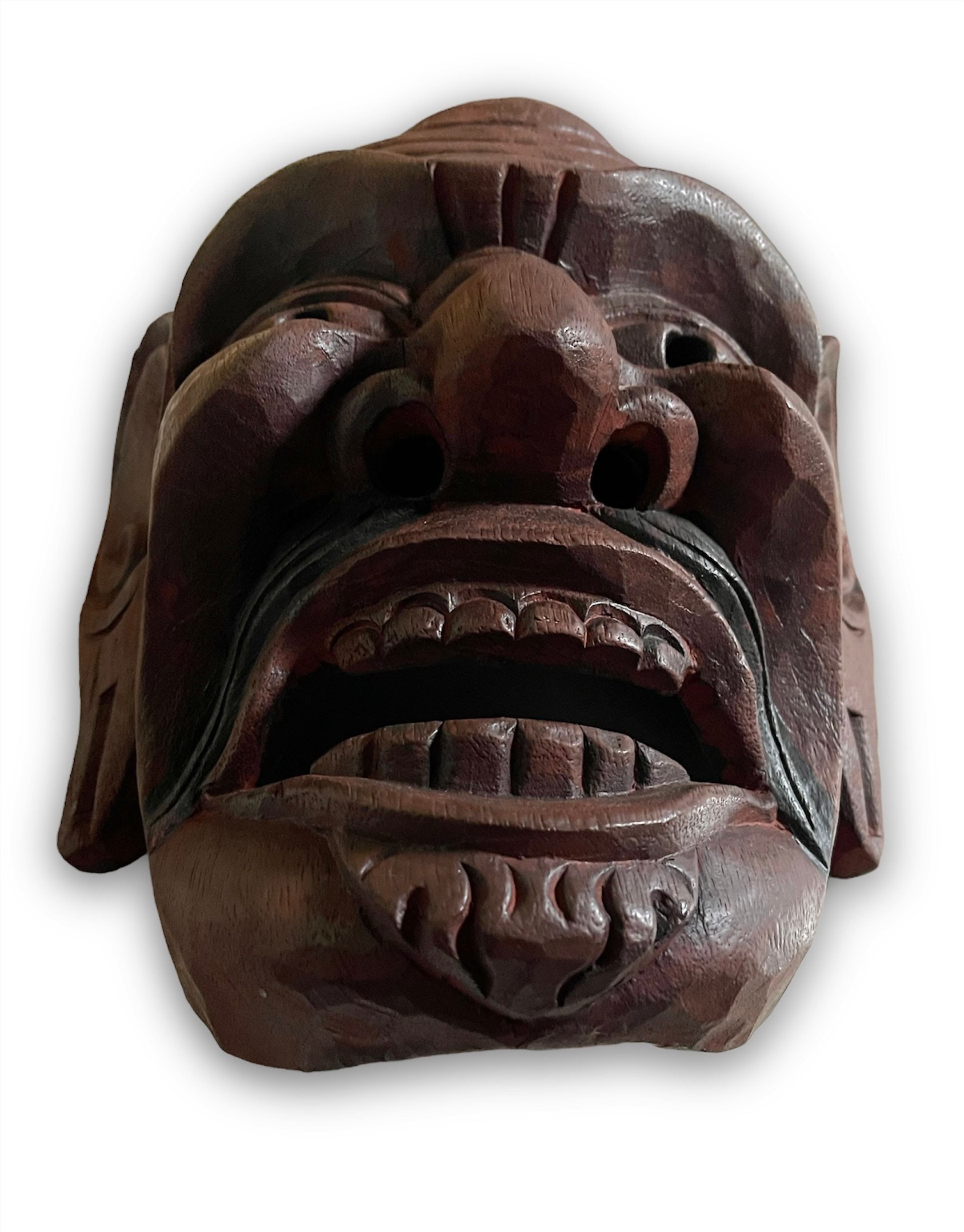 Beautiful Vintage Japanese Bugaku Guardian Mask Solid Wooden bato Men ...