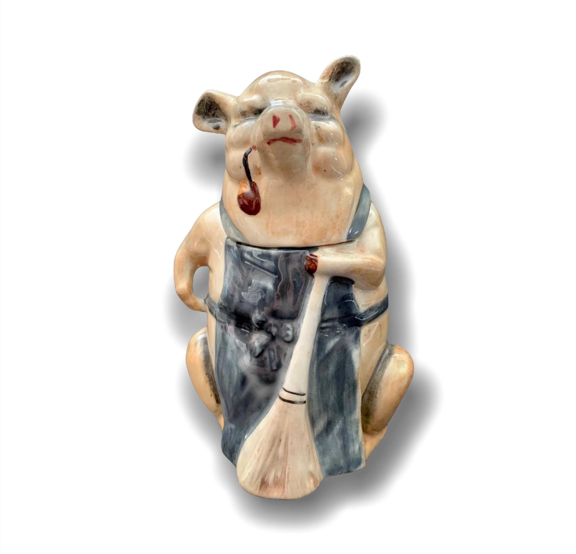 Very Rare Majolica Tobacco Jar Humidor With Pig Smoking a Pipe - Etsy