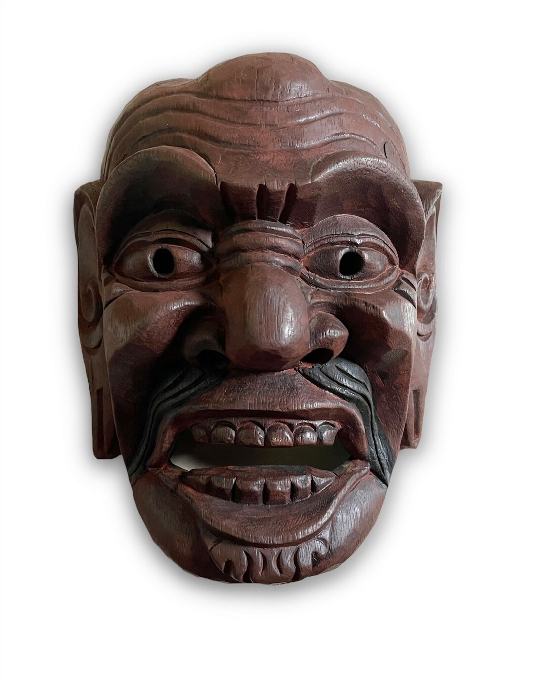 Beautiful Vintage Japanese Bugaku Guardian Mask Solid Wooden “bato Men ...