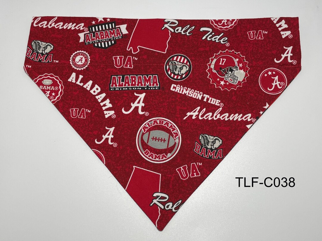 Dog Bandana University of Alabama Crimson Tide AL slip Over Collar No ...