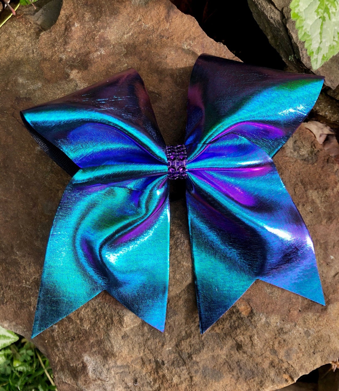 Iridescent Purple and Teal Cheer Bow - Etsy