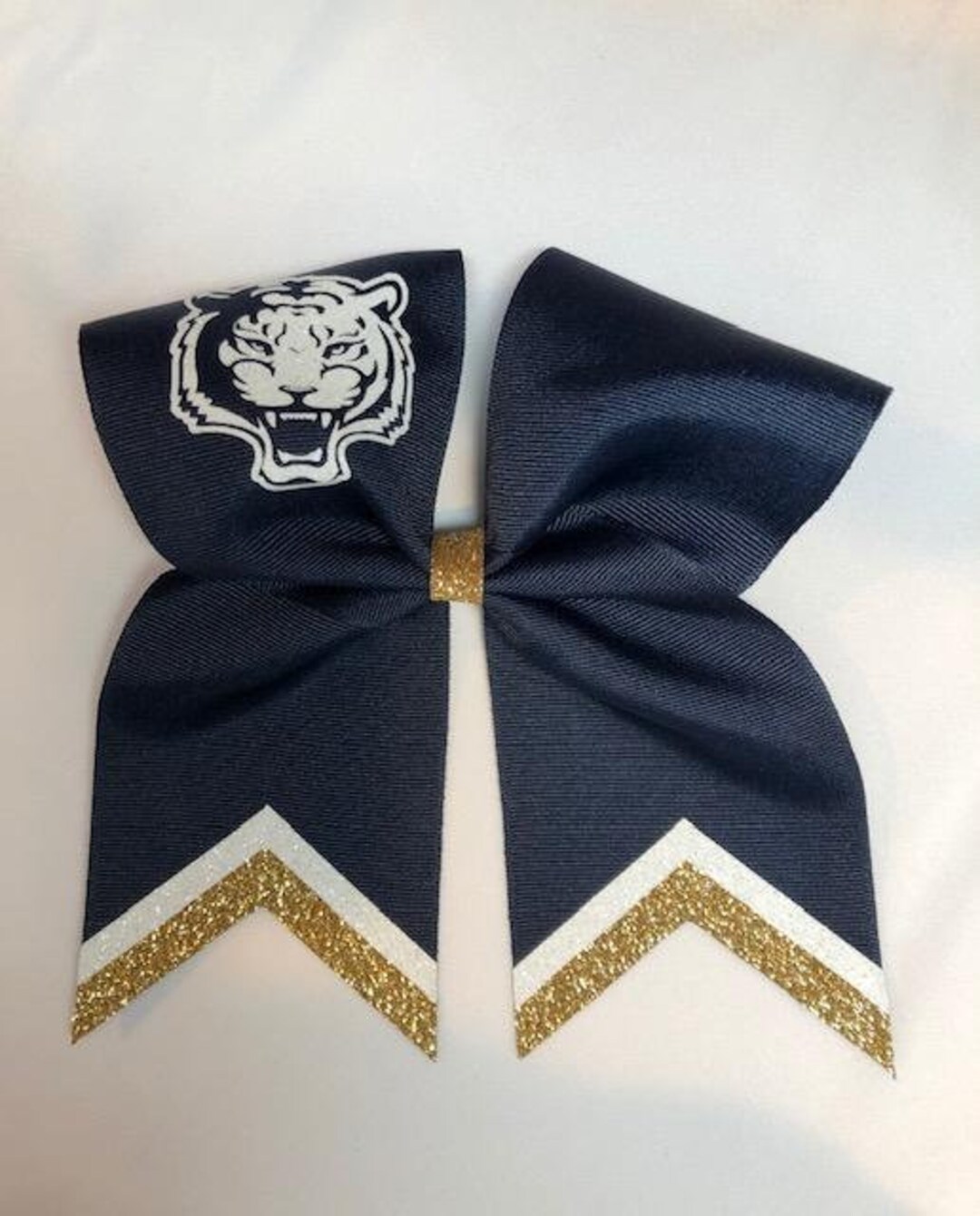 Tiger Bow of Your Color Choice With Gold and White Glitter Tips - Etsy