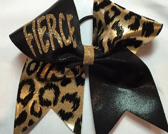Custom Cheetah Leopard Print Cheerleading Cheer Bow - Etsy