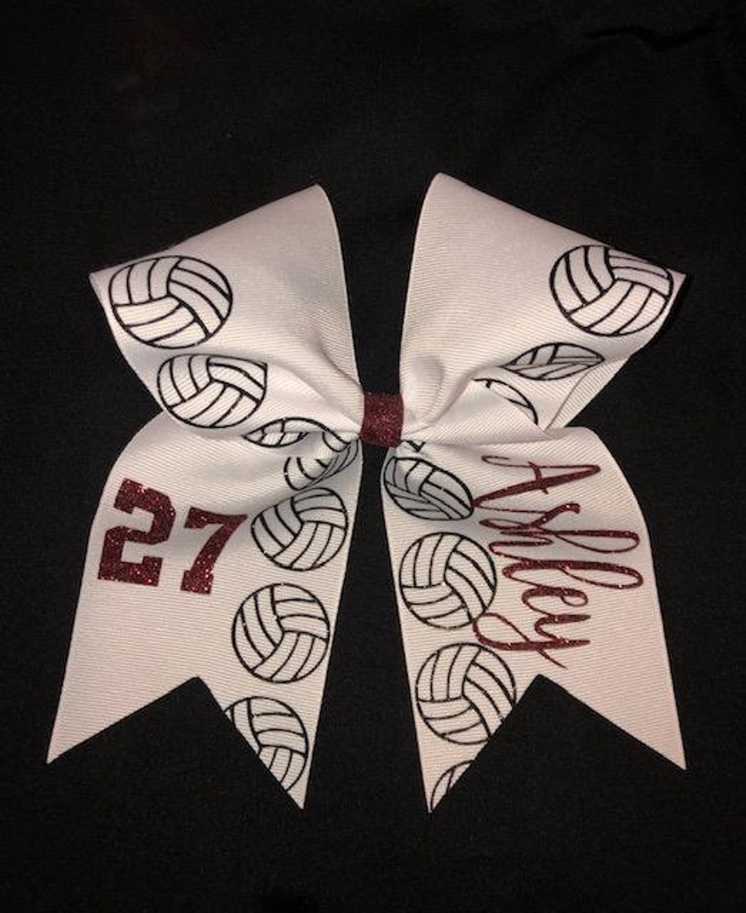 Monogrammed Volleyball Bow - Etsy