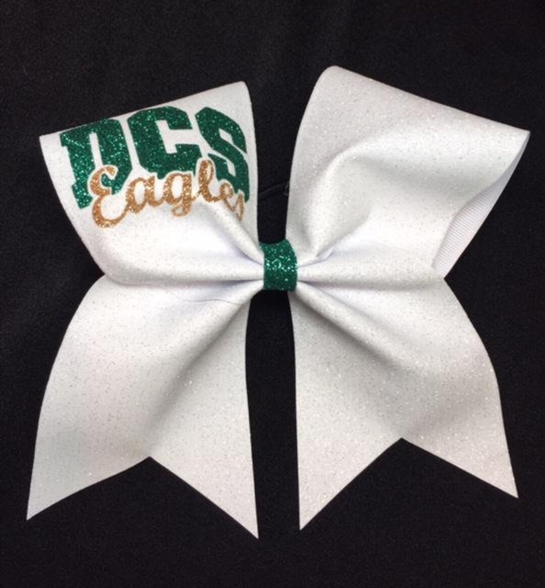 Custom White Glitter Team Cheer Bow - Etsy