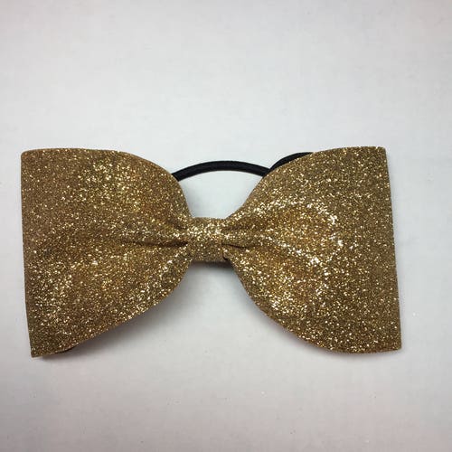 Tailless Waterfall Bow on Black Super Glitter - Etsy