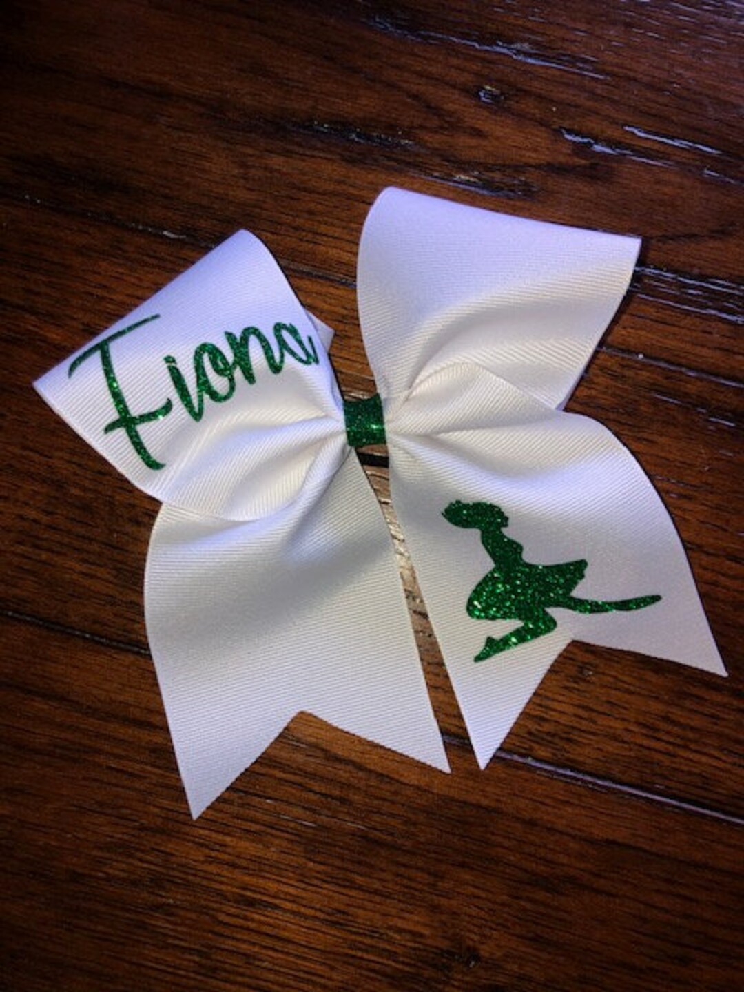 White and Green Irish Dancer Bow - Etsy