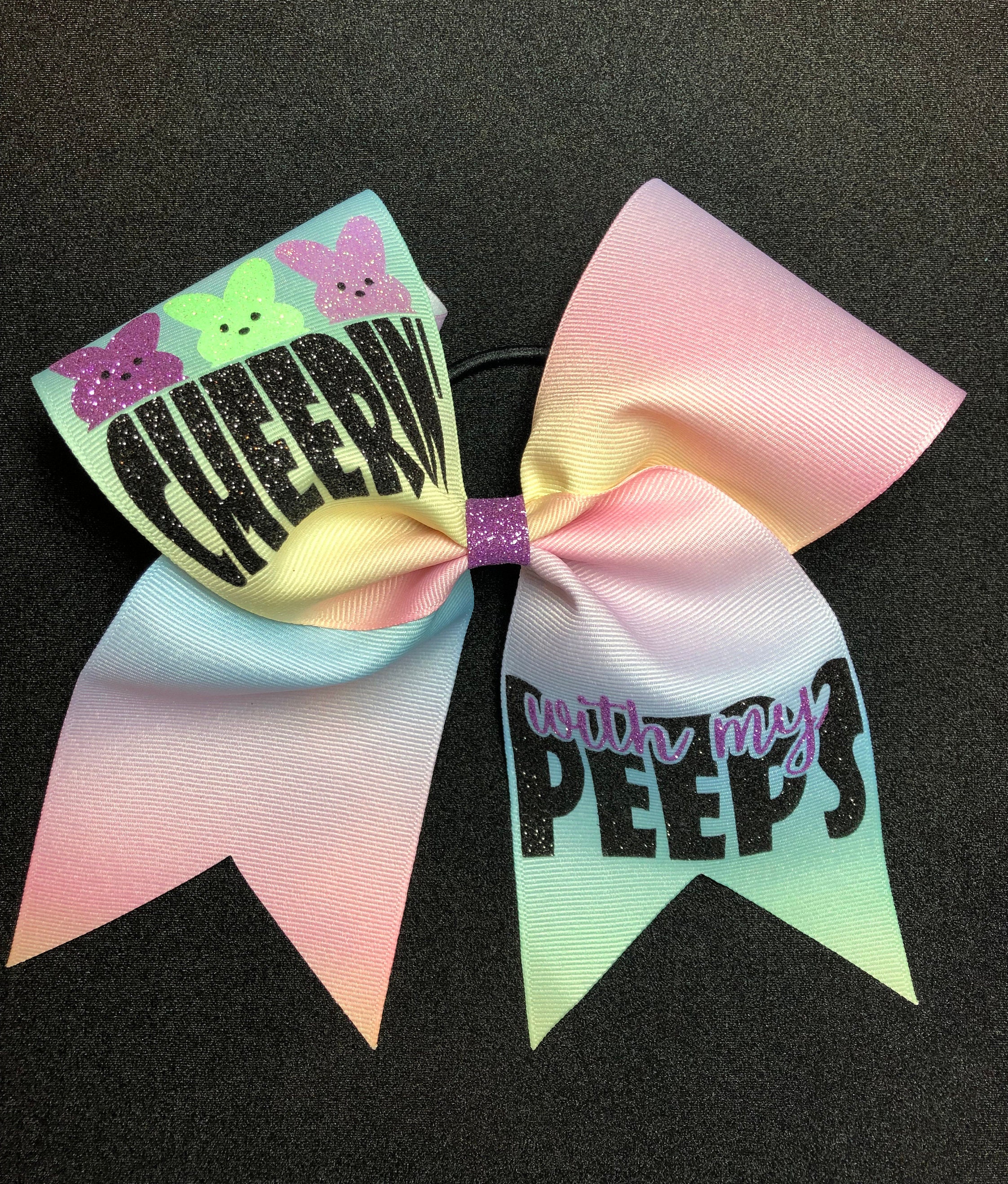 Cheering With My Peeps Bunny Cheer Bow - Etsy