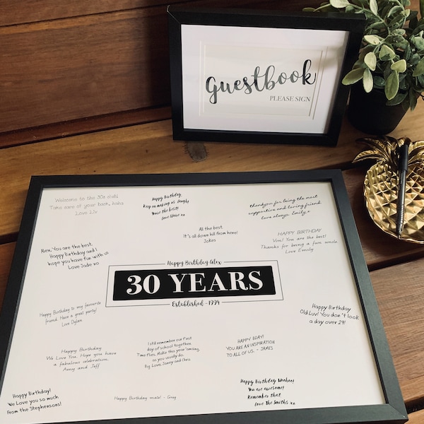 30th Birthday Poster Guest Book - Etsy