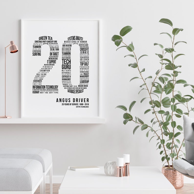 20 Year Work Anniversary Gift 20th Employee Service Award - Etsy