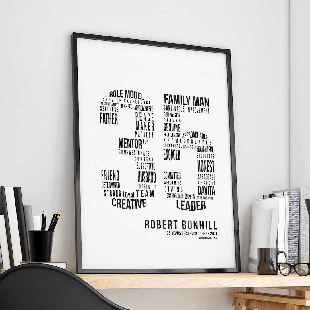 35 Years of Service Work Anniversary Gift 35th Employee Service Award ...