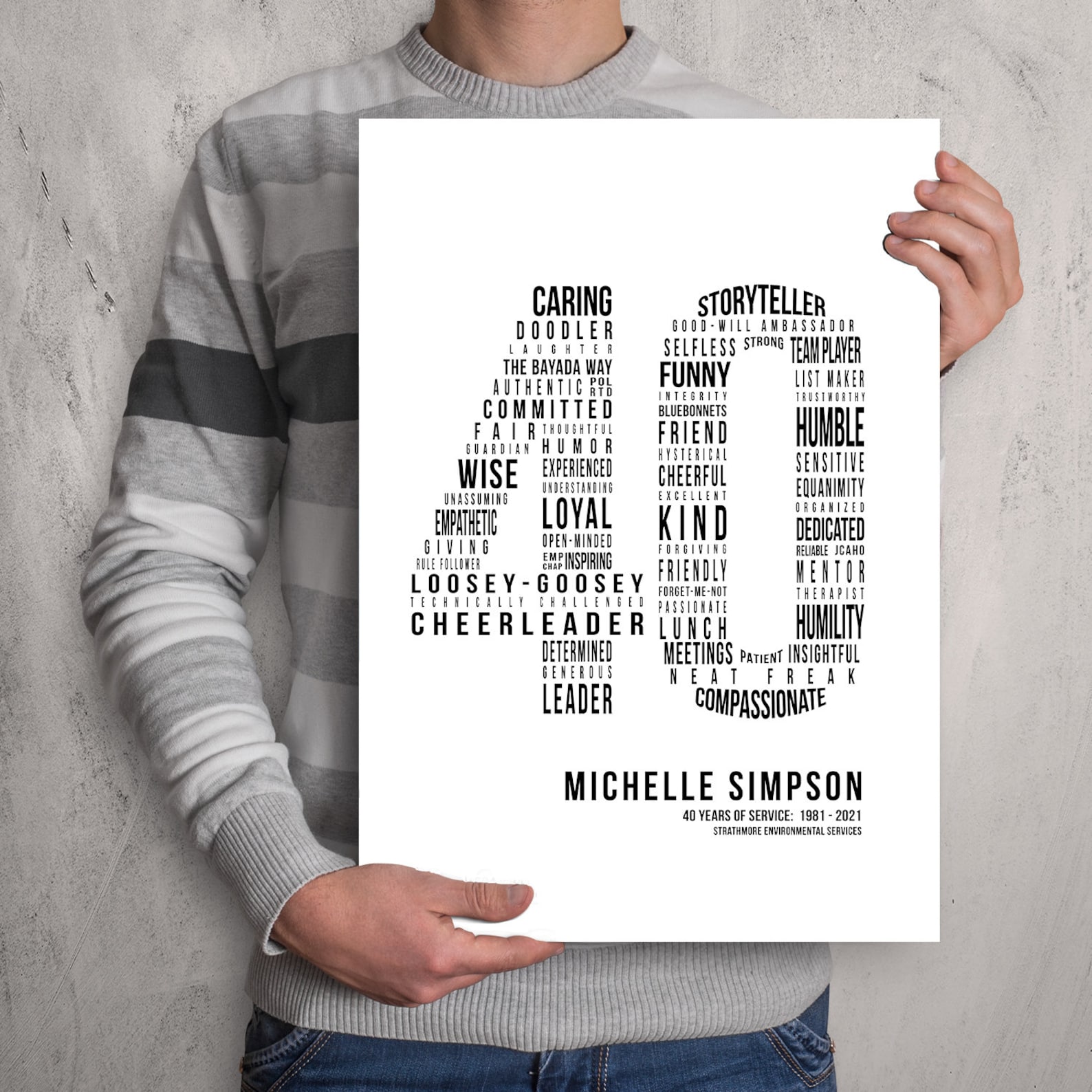 40th Work Anniversary Gift, Employee Service Recognition Award 40 Year ...