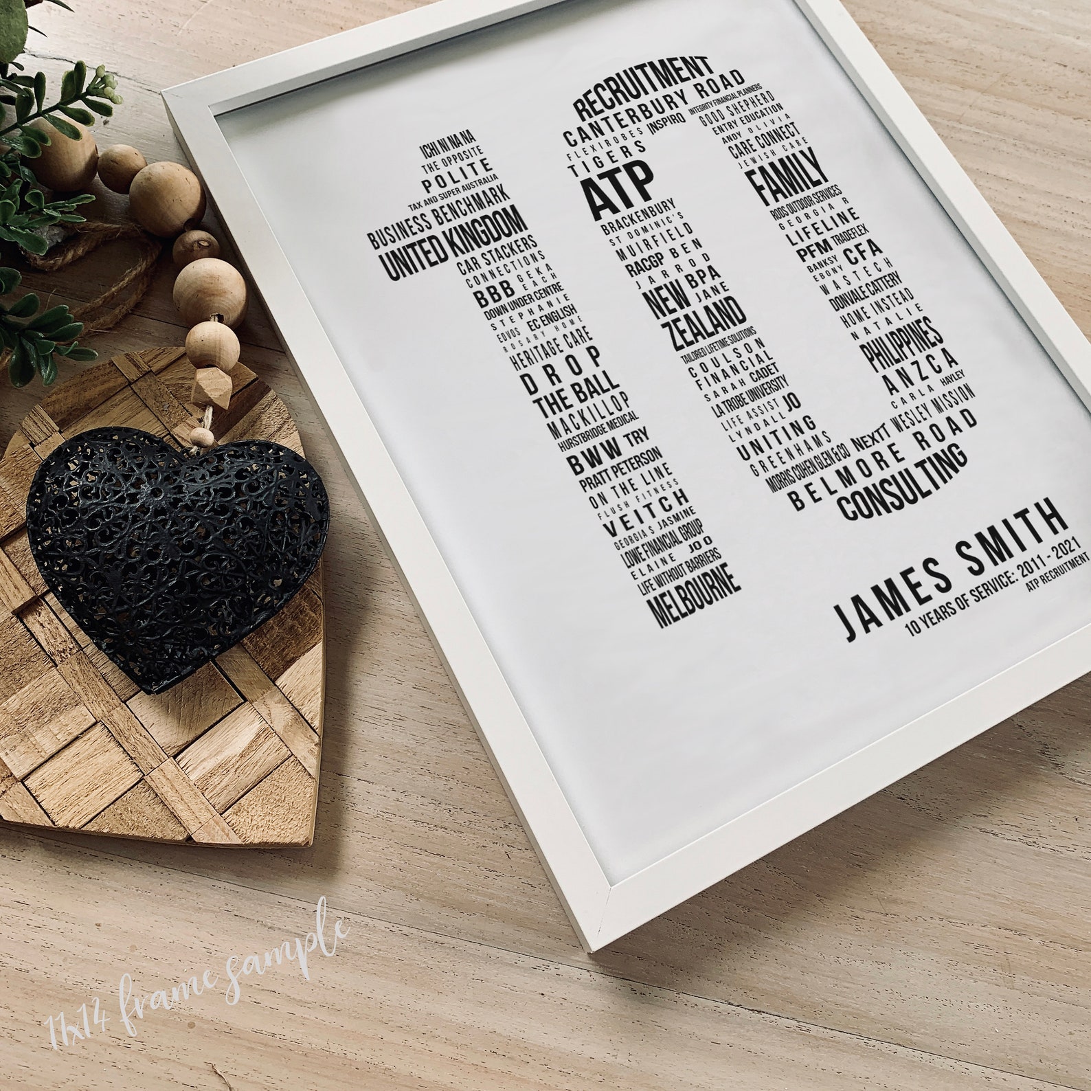 10 Year Work Anniversary Gift 10th Employee Service Award, Employment ...