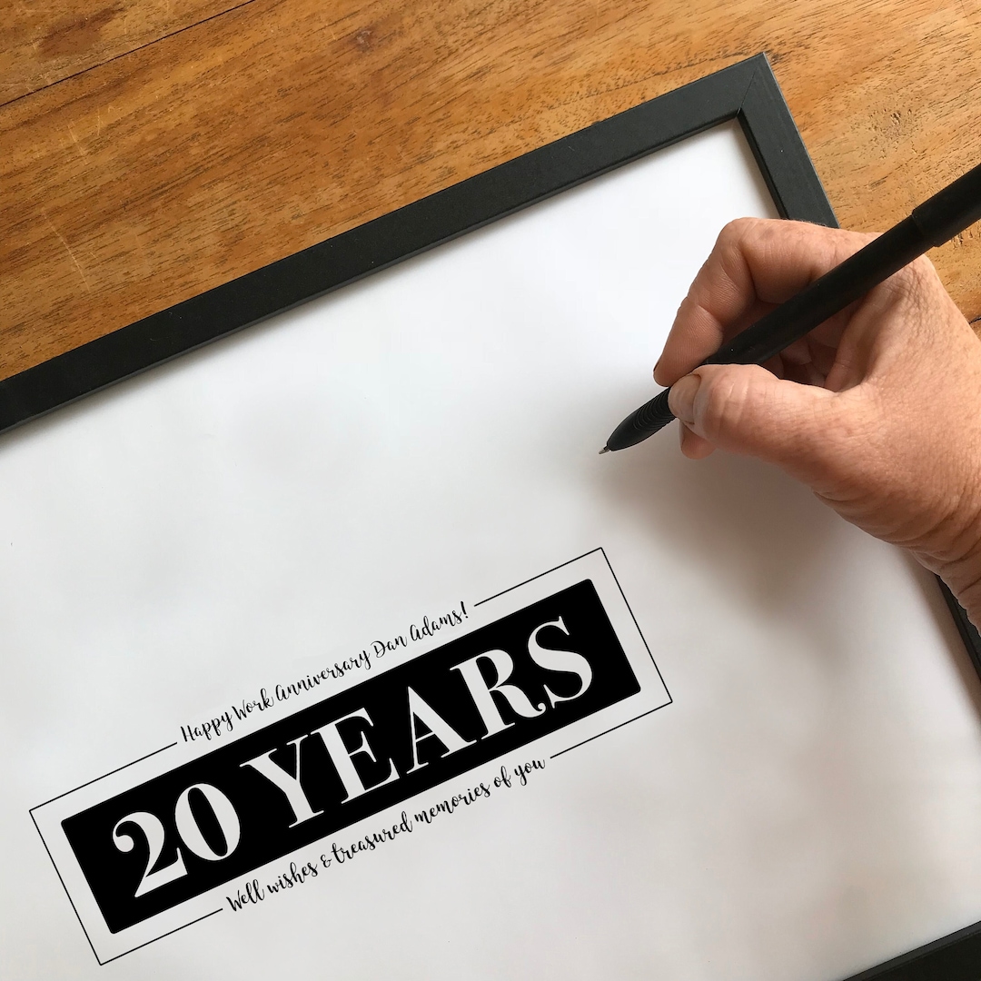 20th Work Anniversary Guestbook Poster | Signature Celebration Sign - Etsy