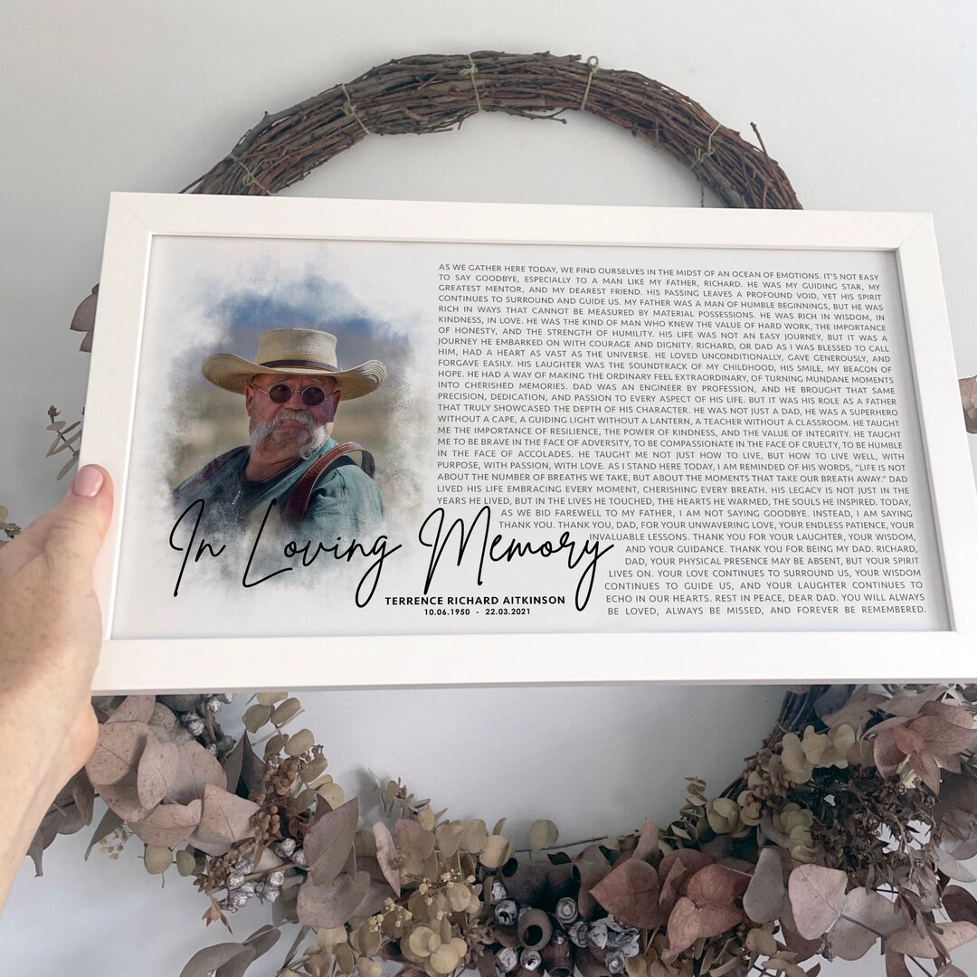 Impression encadrée Eulogy ou discours funéraire imprimable avec photo ...