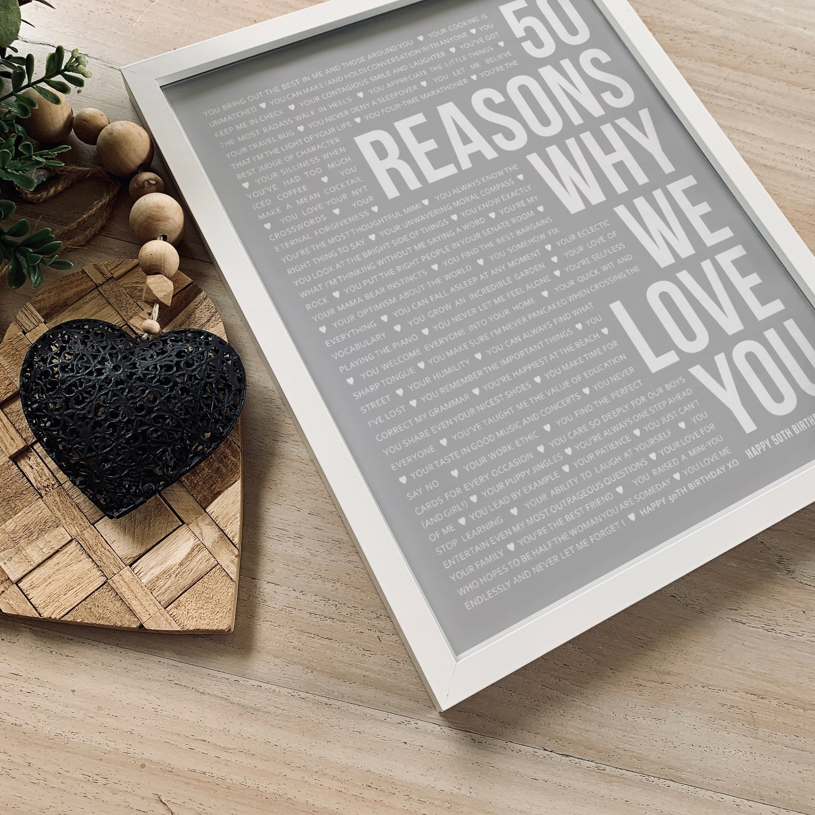 50 Reasons Why We Love You Heartfelt 50th Birthday Gift Any - Etsy ...