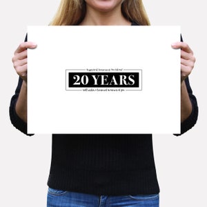 20th Work Anniversary Message Poster, Signature Guestbook Sign, 20 ...