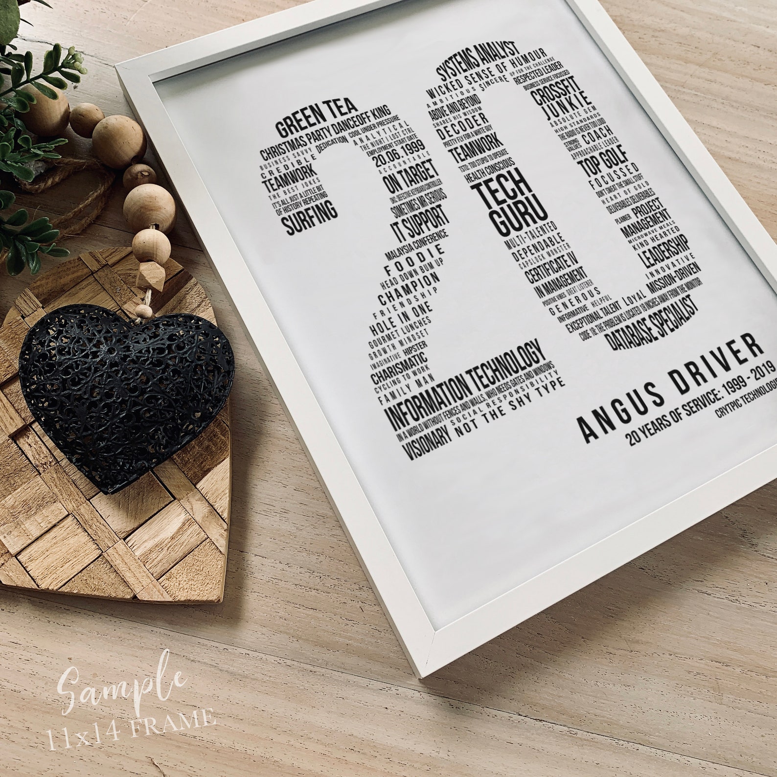 20 Year Work Anniversary Gift 20th Employee Service Award - Etsy